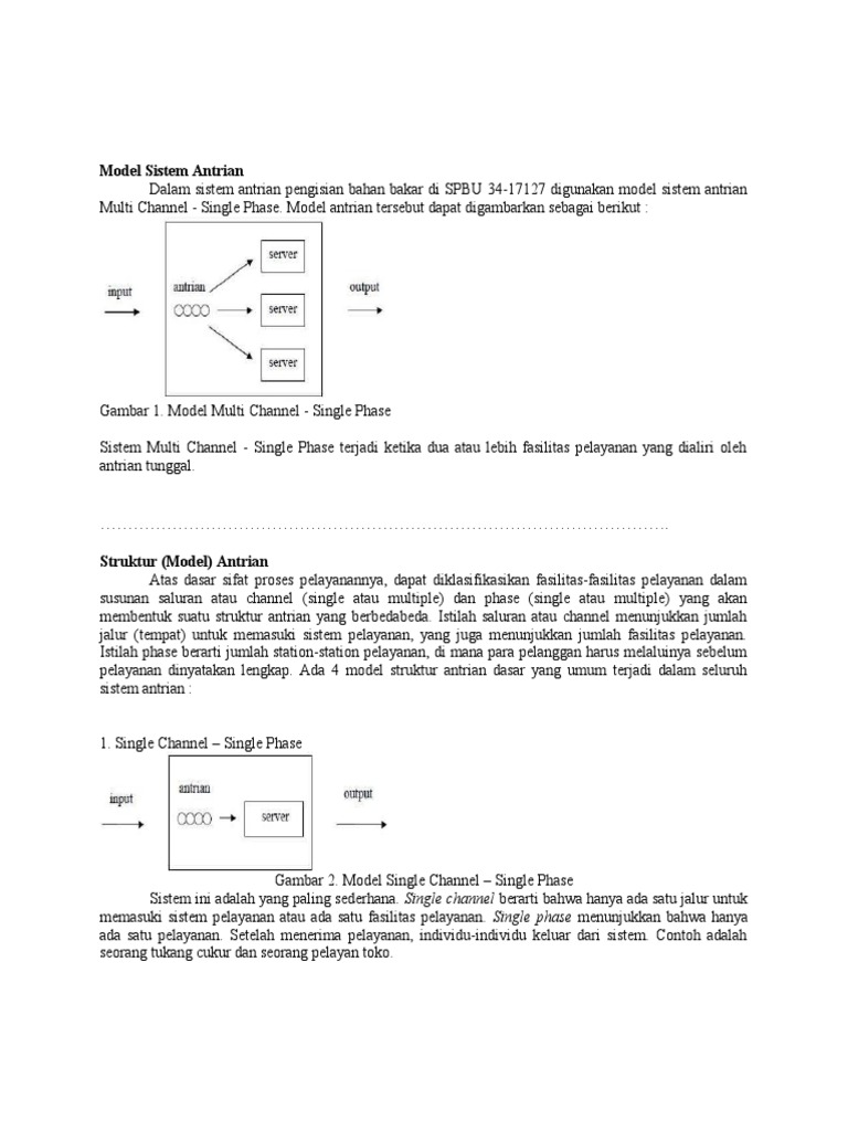Model Antrian SPBU: Multi Channel | PDF | Bisnis | Komputer