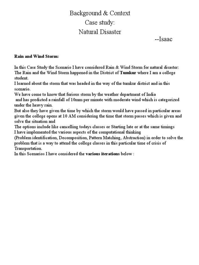 Case Study Natural Disaster Using Computational Thinking Isaac | PDF ... Case Study Natural Disaster Using Computational Thinking Isaac | PDF ...