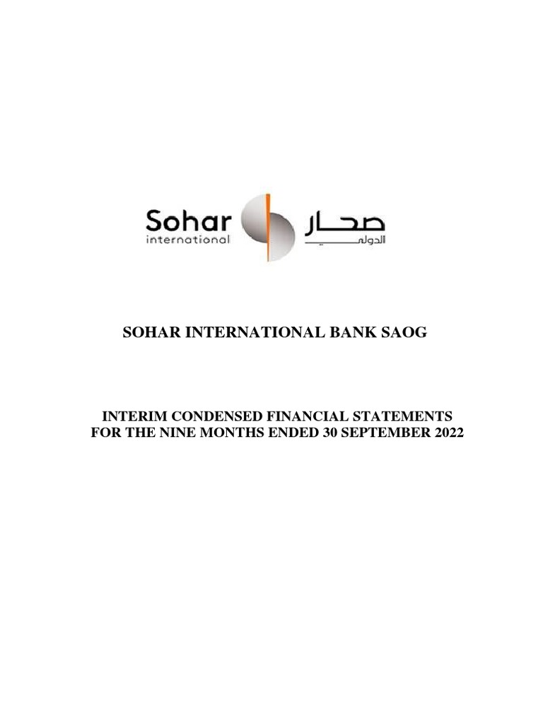 Sohar International Bank Q3 2022 Report | PDF | International Financial ...