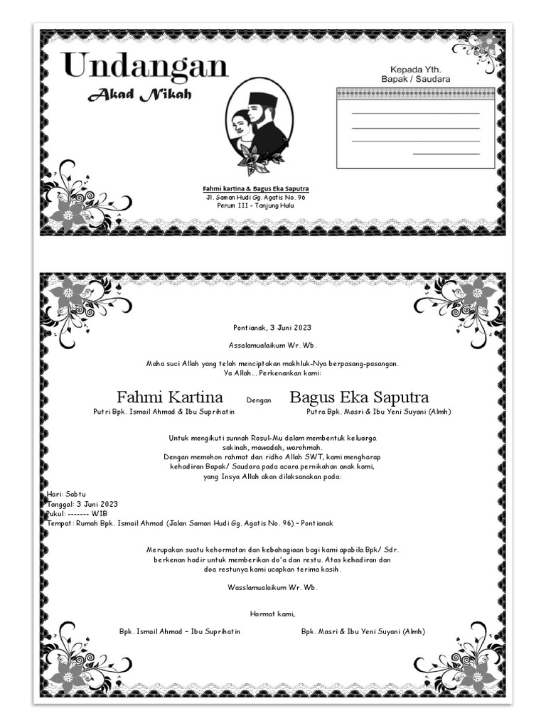 Undangan Pernikahan Fahmi & Bagus | PDF
