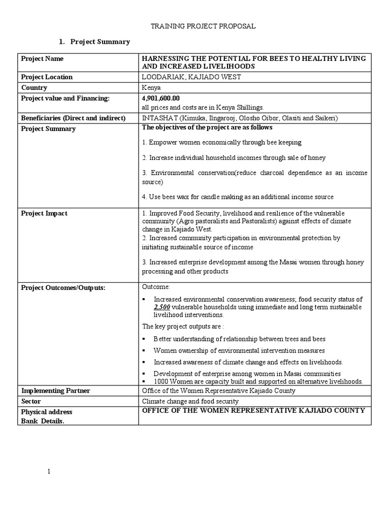 Project Proposal For Funding 2021 Main 2 | PDF | Food Security ...