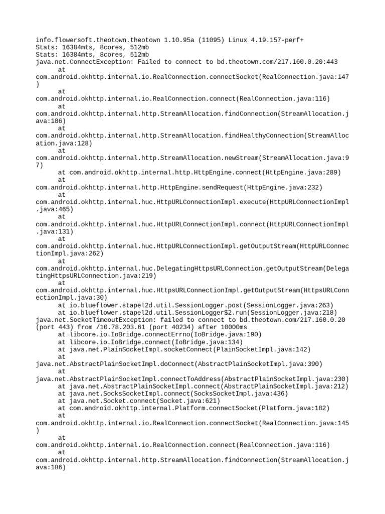 TheoTown Connection Error Log Analysis | PDF | Computers