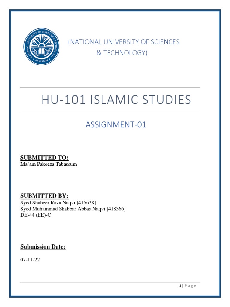 Islamiat Assignment-01 | PDF | Quran | Islam