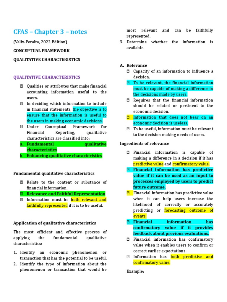 Conceptual Framework and Accounting Standards - Chapter 3 - Notes | PDF ...