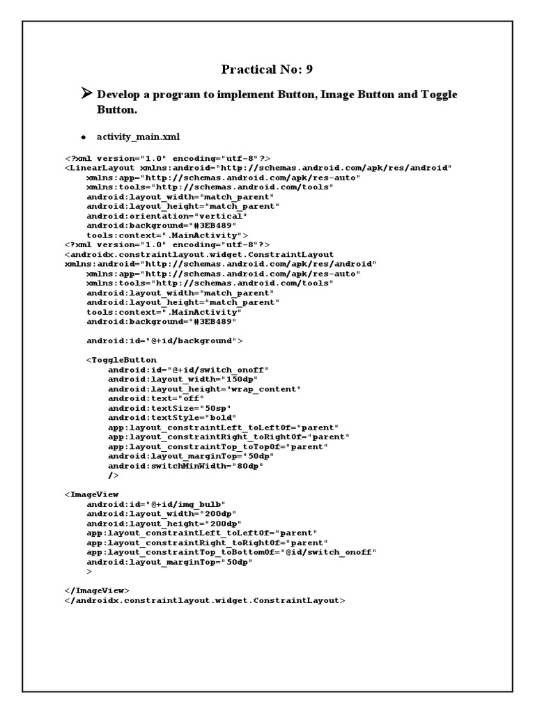 Practical No 09 Pdf Android Operating System Mobile Phones 