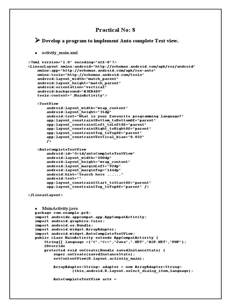 Practical No 08 | PDF