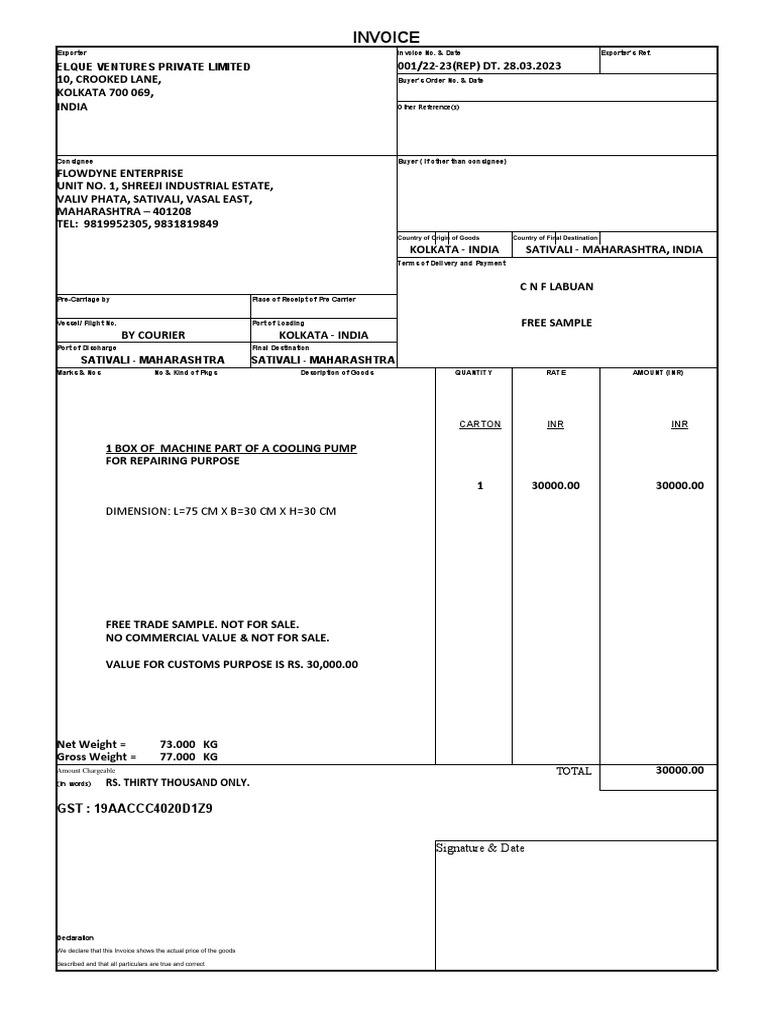 Carton Sample | PDF | Invoice | Economies