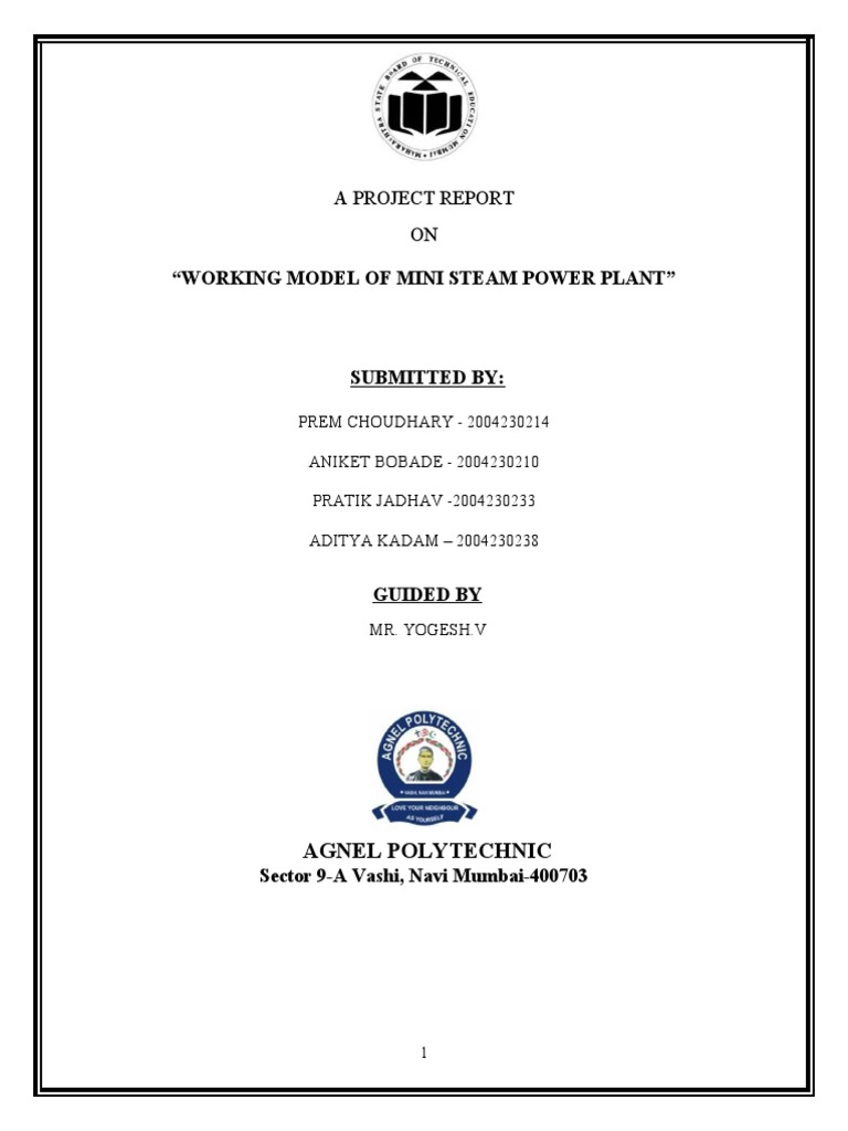Mini Steam Power Plant Model Report | PDF | Boiler | Steam