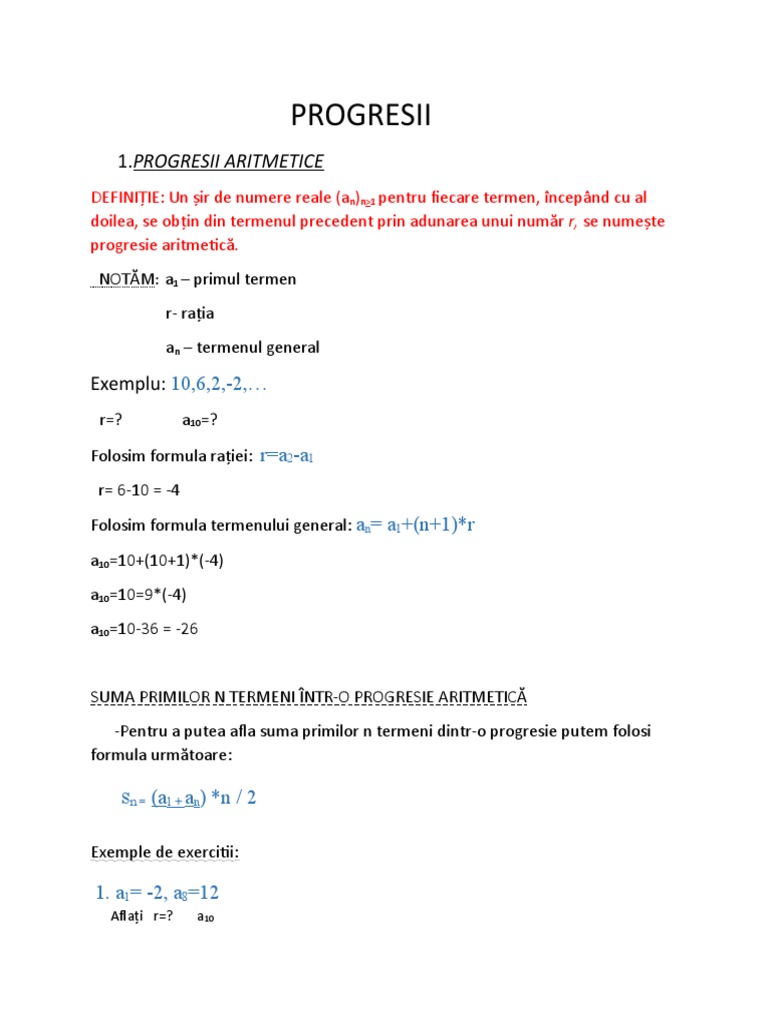 1.progresii Aritmetice | PDF