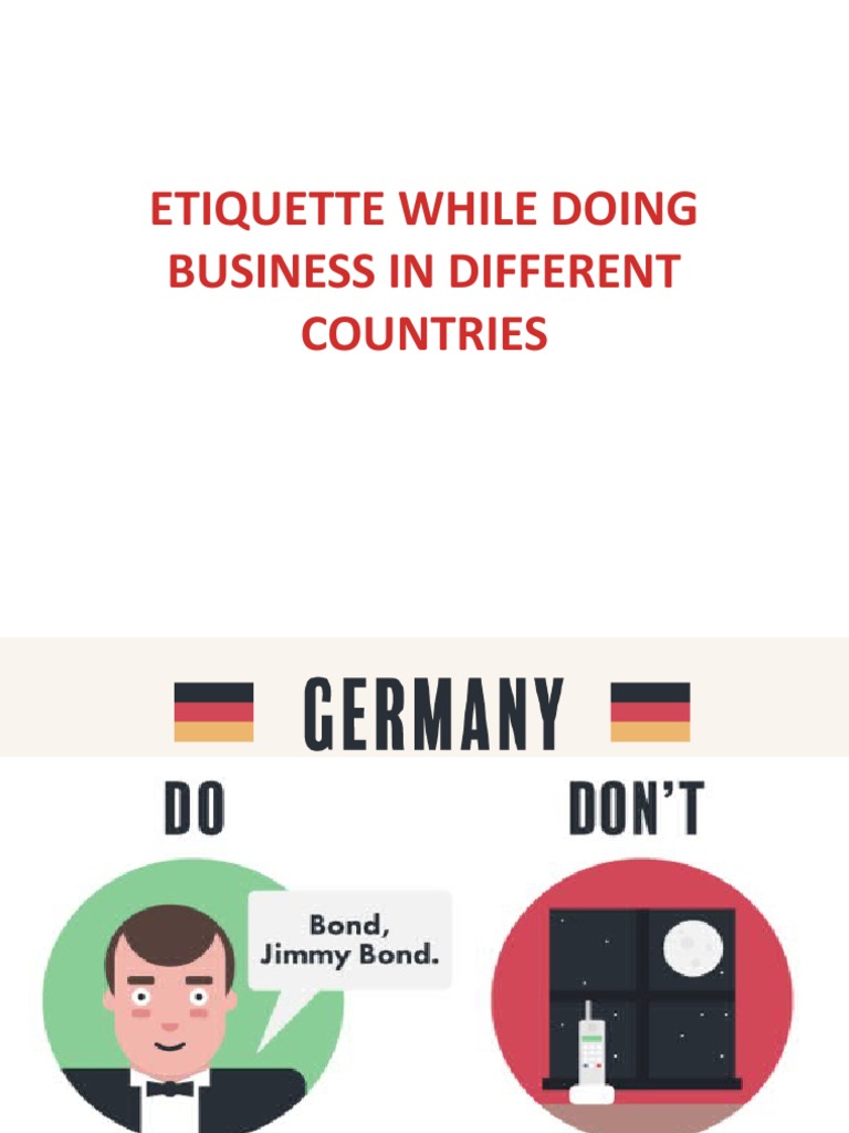 Business in Different Countries | PDF | Etiquette | Human Communication