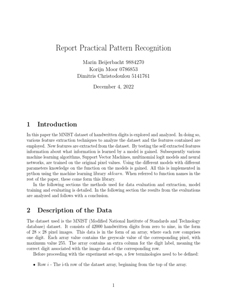 Report Practical PR | PDF | Support Vector Machine | Logistic Regression