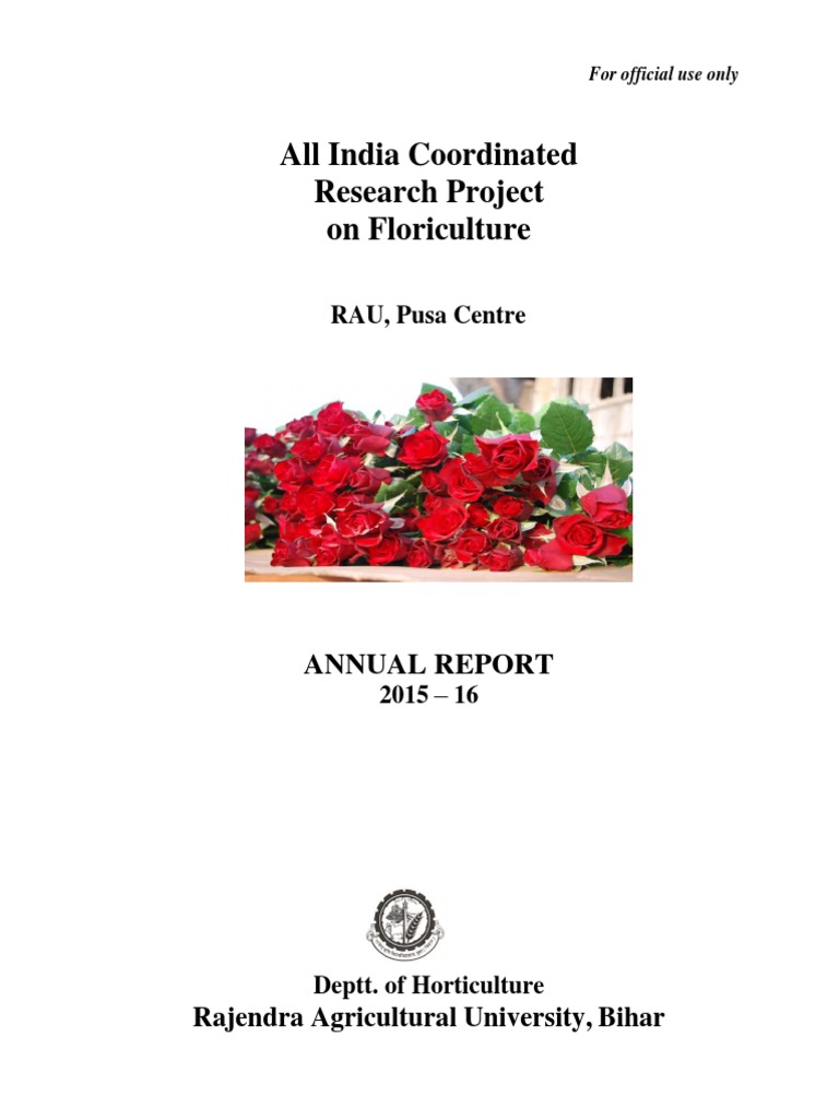 All India Coordinated Research Project On Floriculture: RAU, Pusa ...