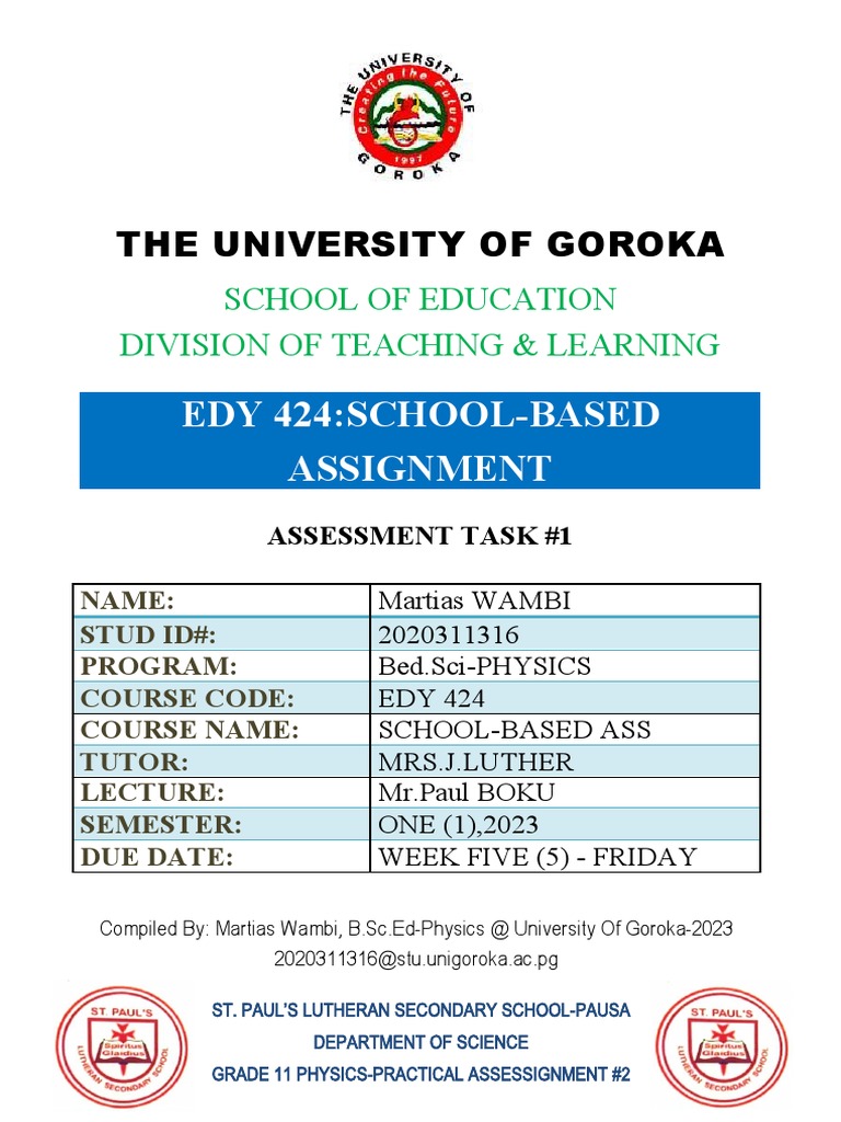 Edy 424-Assignment #1 | PDF | Series And Parallel Circuits | Electrical Network