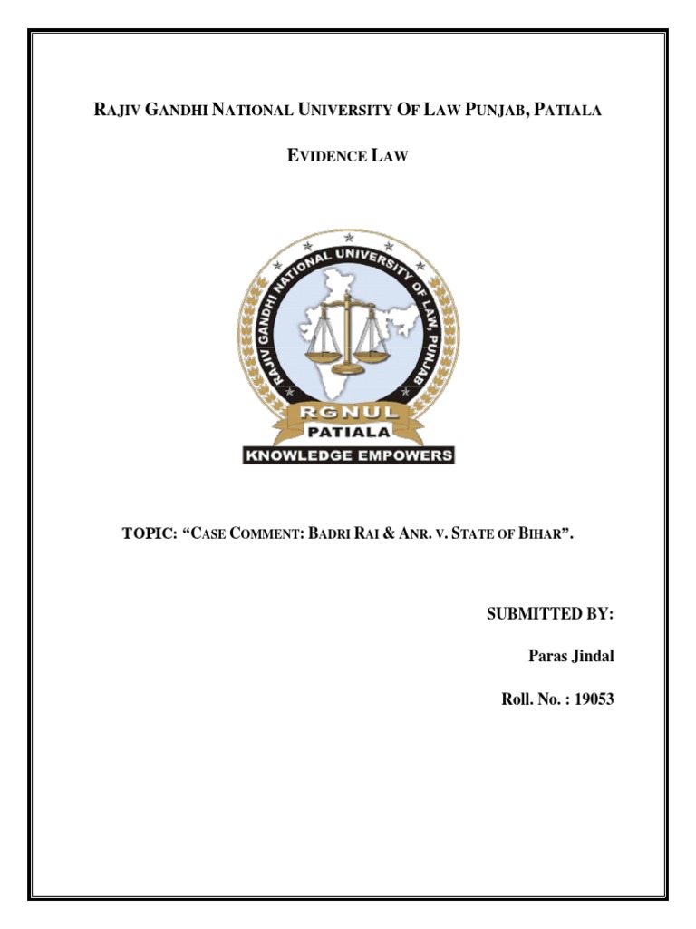 Paras Evidence | PDF | Evidence | Common Law