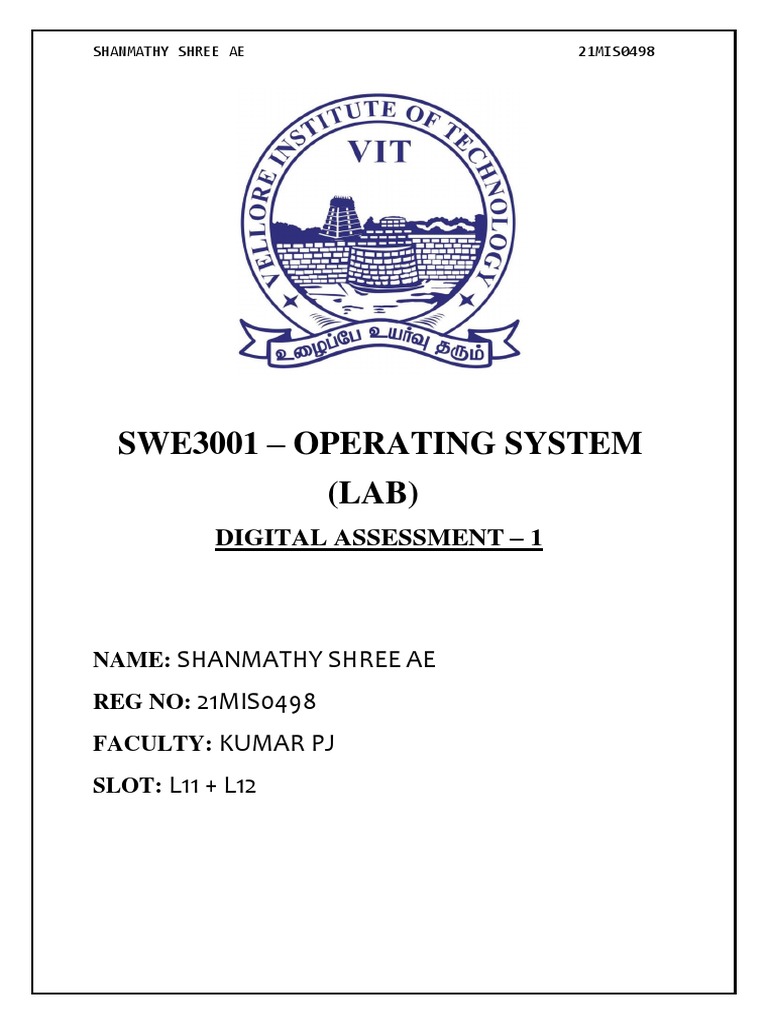 Swe3001 Os Da1 Pdf Concurrency Computer Science Concurrent Computing
