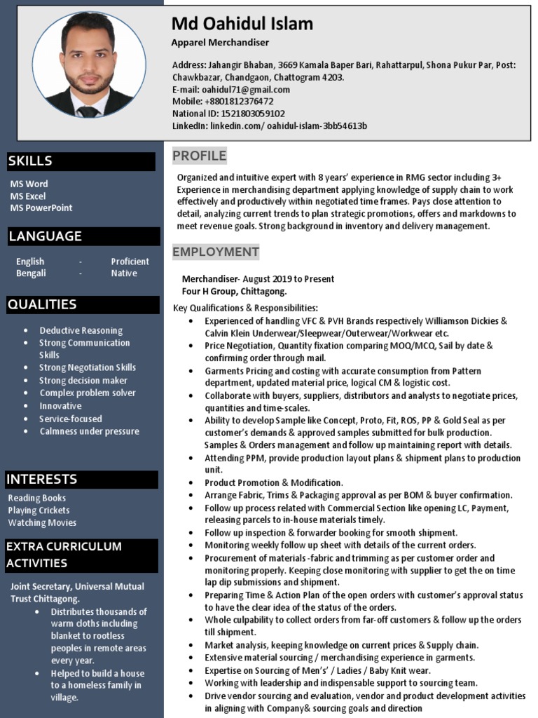 Resume - MD Oahidul Islam | PDF | Procurement | Quality Management System