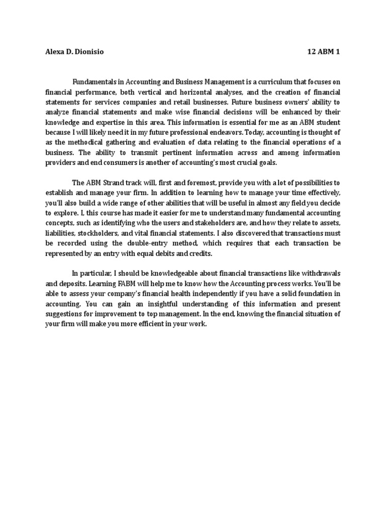 Understanding FABM for ABM Students | PDF | Finance & Money Management