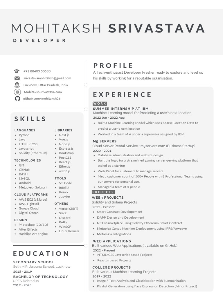 Mohitaksh Srivastava: Profile | PDF | Cloud Computing | World Wide Web