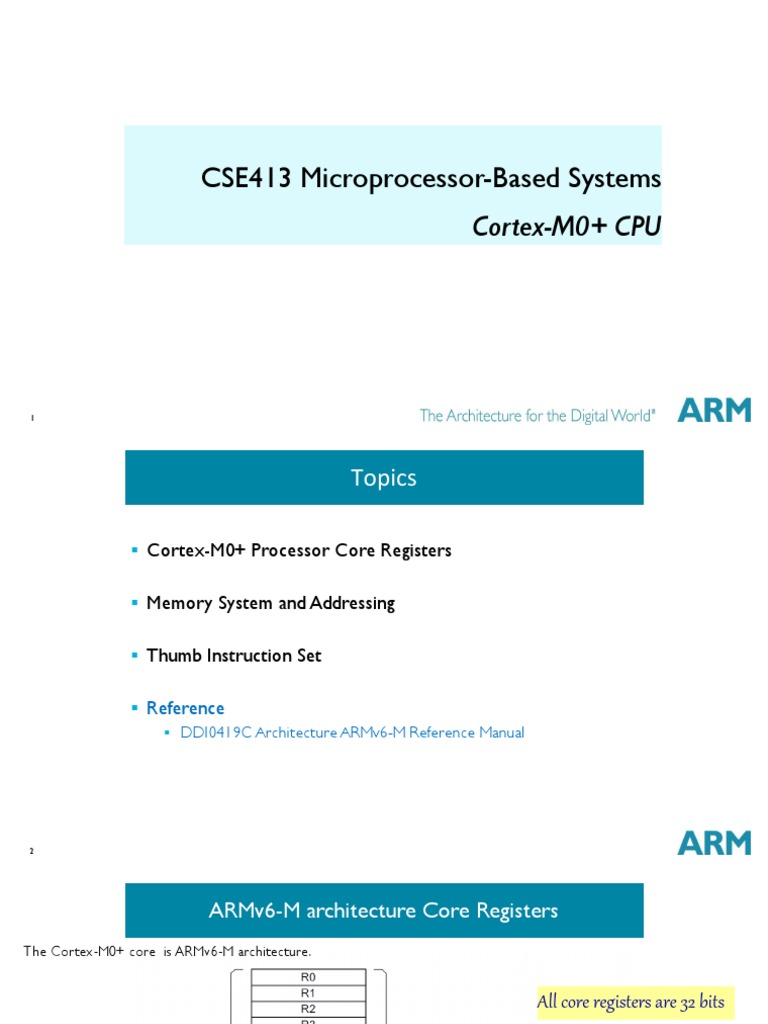 Lec - 3 Cortex-M0+ CPU | PDF | Assembly Language | Office Equipment