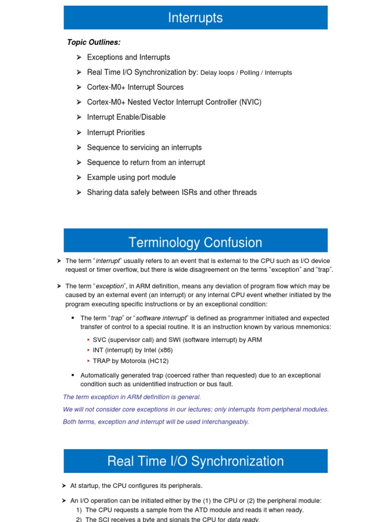 Lec - 6 Interrupts | PDF | Input/Output | Central Processing Unit