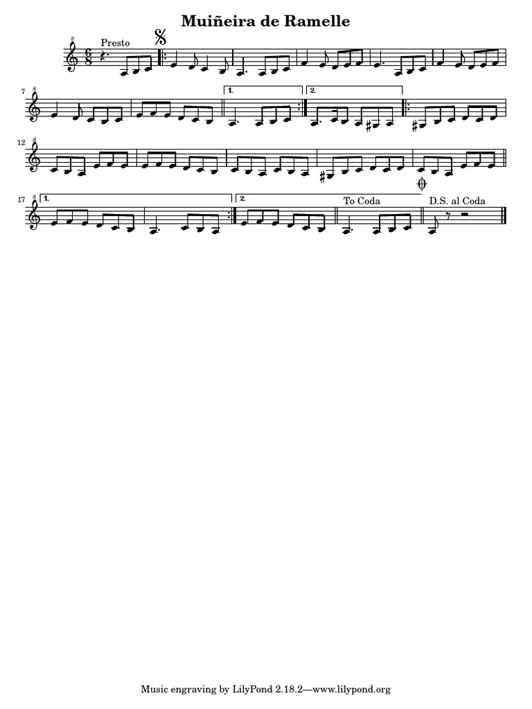 Muiñeira de Ramelle - Partitura | PDF