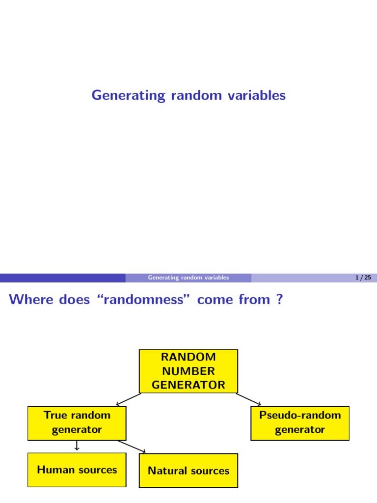 Generating Random Variables | PDF | Probability Distribution | Random Variable