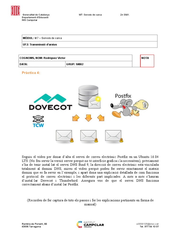 Pràctica 4:: MÒDUL: M7 - Serveis de Xarxa UF2: Transmissió D'arxius | PDF