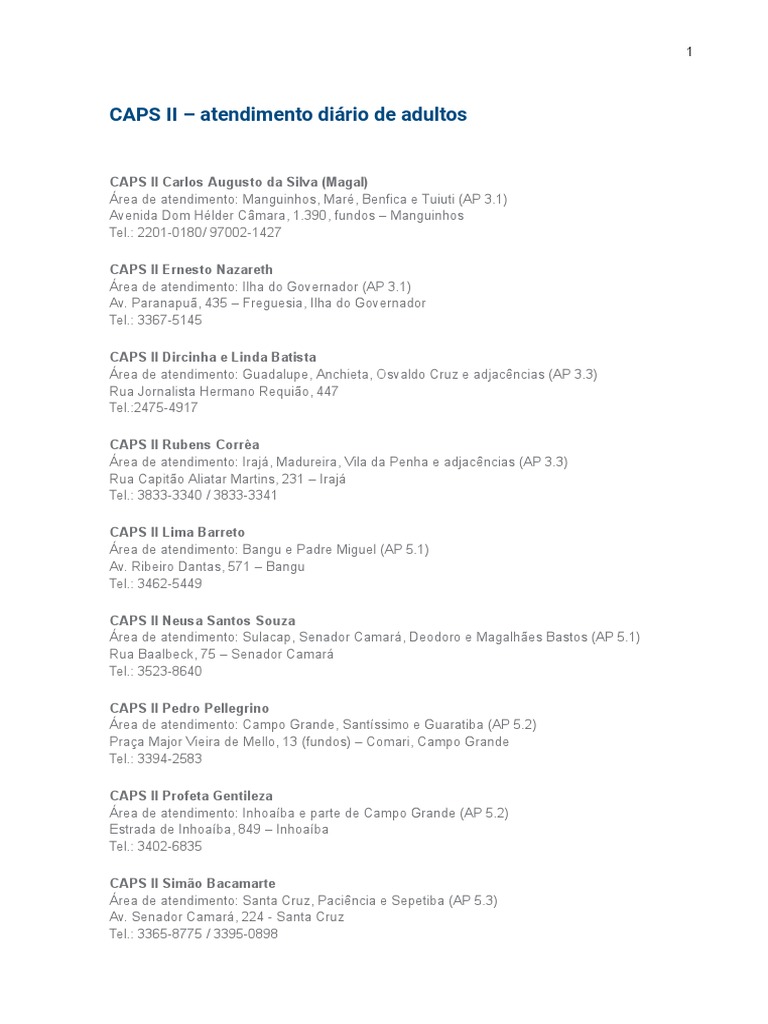 Lista de Caps RJ | PDF | Brasil