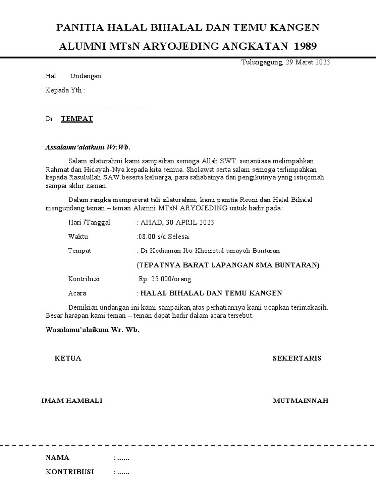 Undangan Reuni | PDF