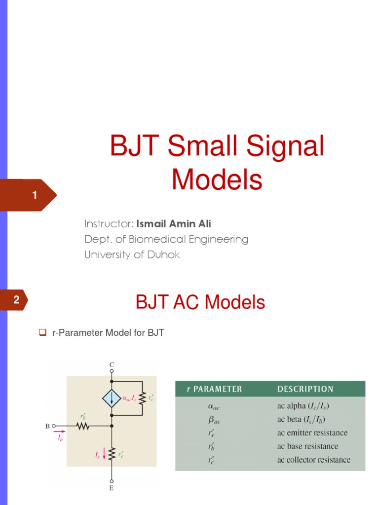 BJT Small Signal AC Models | PDF | Bipolar Junction Transistor ...