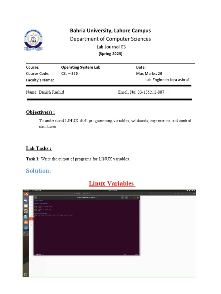 OS Lab Journal 3-007 | PDF | Parameter (Computer Programming) | Operating System Technology