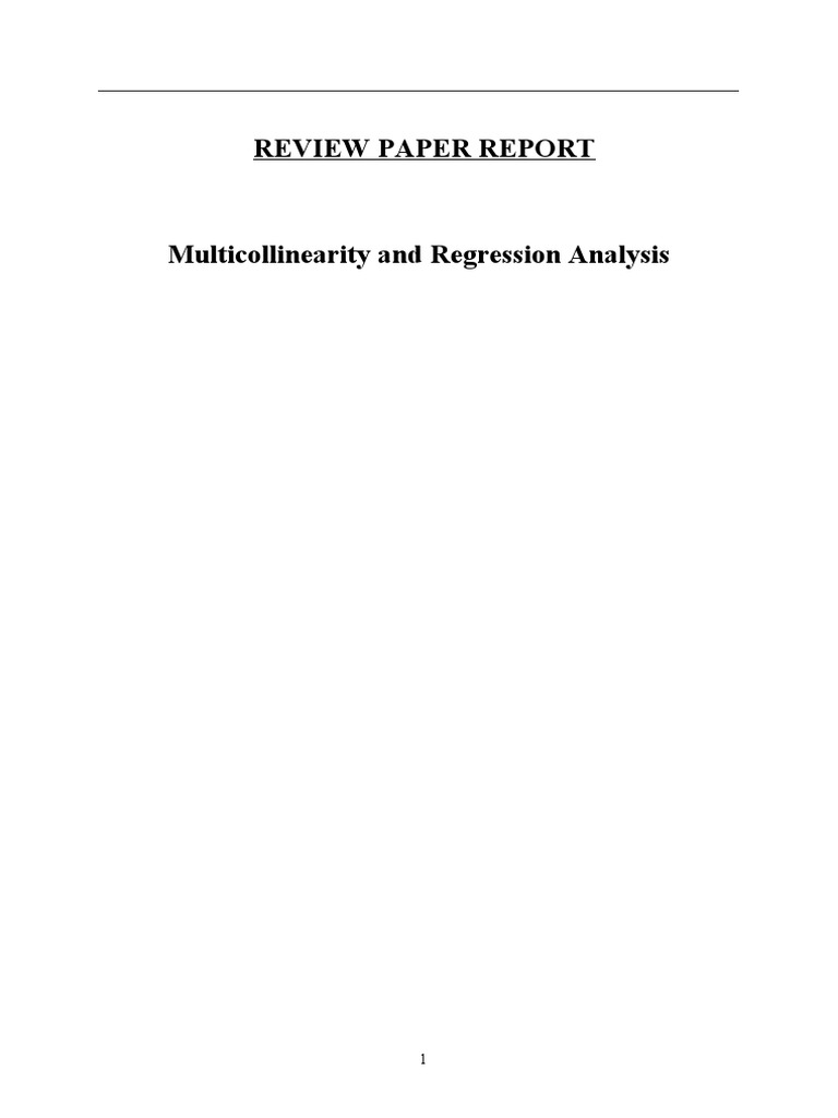 Multicollinearity And Regression Analysis Download Free Pdf Dependent And Independent