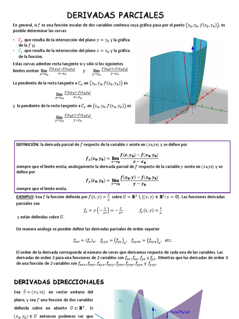 Derivadas Parciales y Direccionales | PDF | Derivado | Degradado