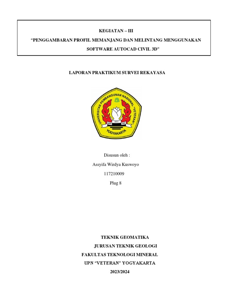 Kegiatan - Iii "Penggambaran Profil Memanjang Dan Melintang Menggunakan ...