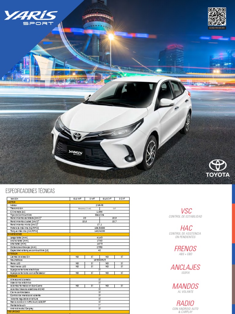 Toyota Yaris Sport Ficha Tecnica | PDF