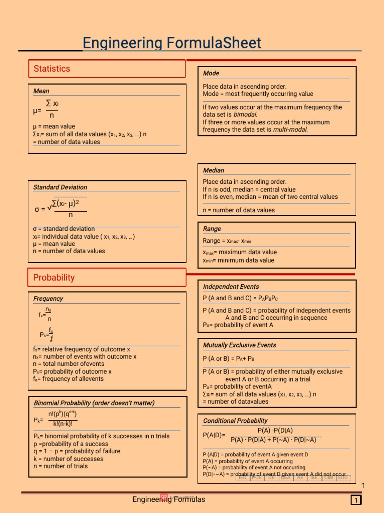 Engineering Formula | PDF
