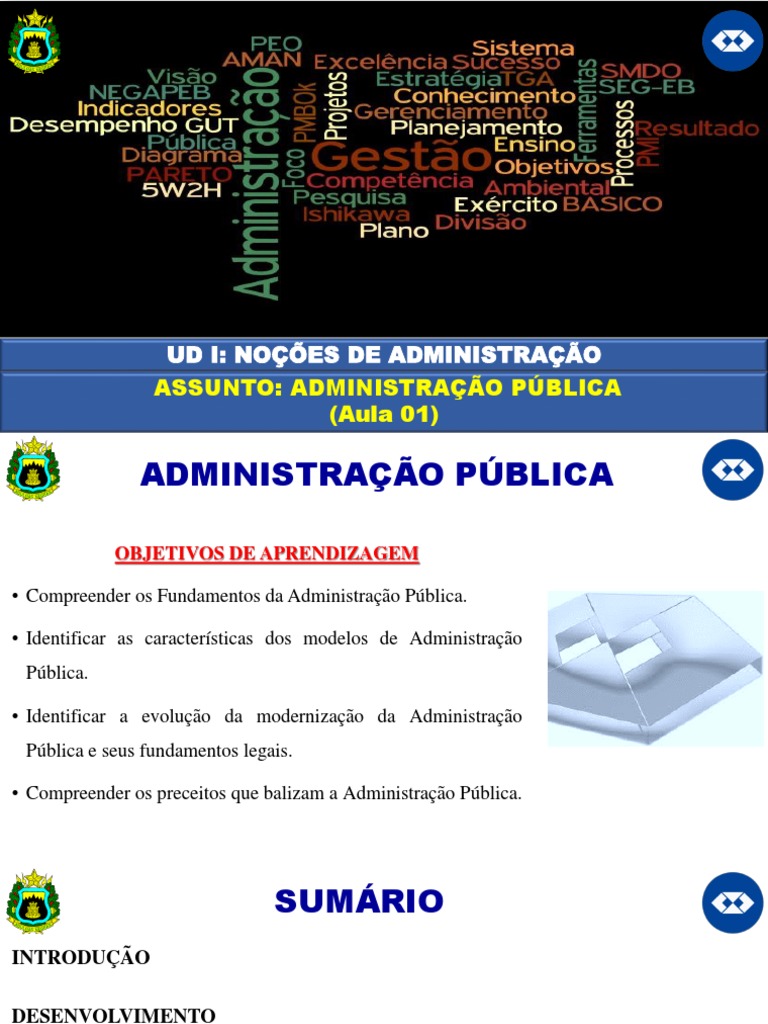 ADM 3 Ano Adm Pub (AULA 01 2023) CADETE | PDF