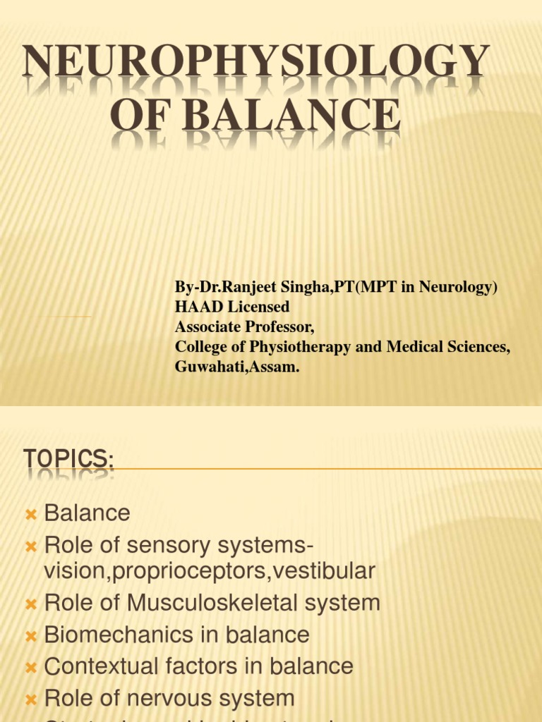 Neurophysiologyofbalance 200525080144 | PDF | Balance (Ability ...
