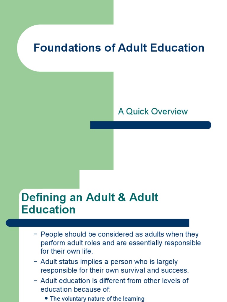 Understanding Adult Education Concepts | PDF | Adult Education | Learning
