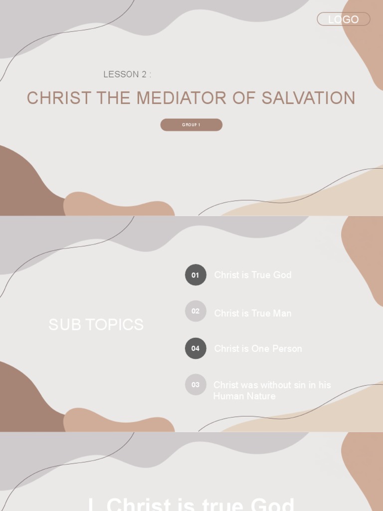 Christ The Mediator of Salvation | PDF | Incarnation (Christianity) | Jesus