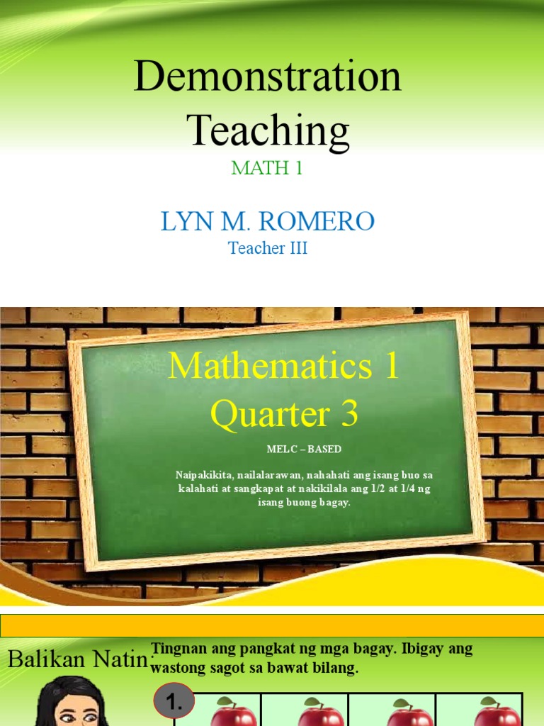 Demonstration Teaching: Math 1 | PDF