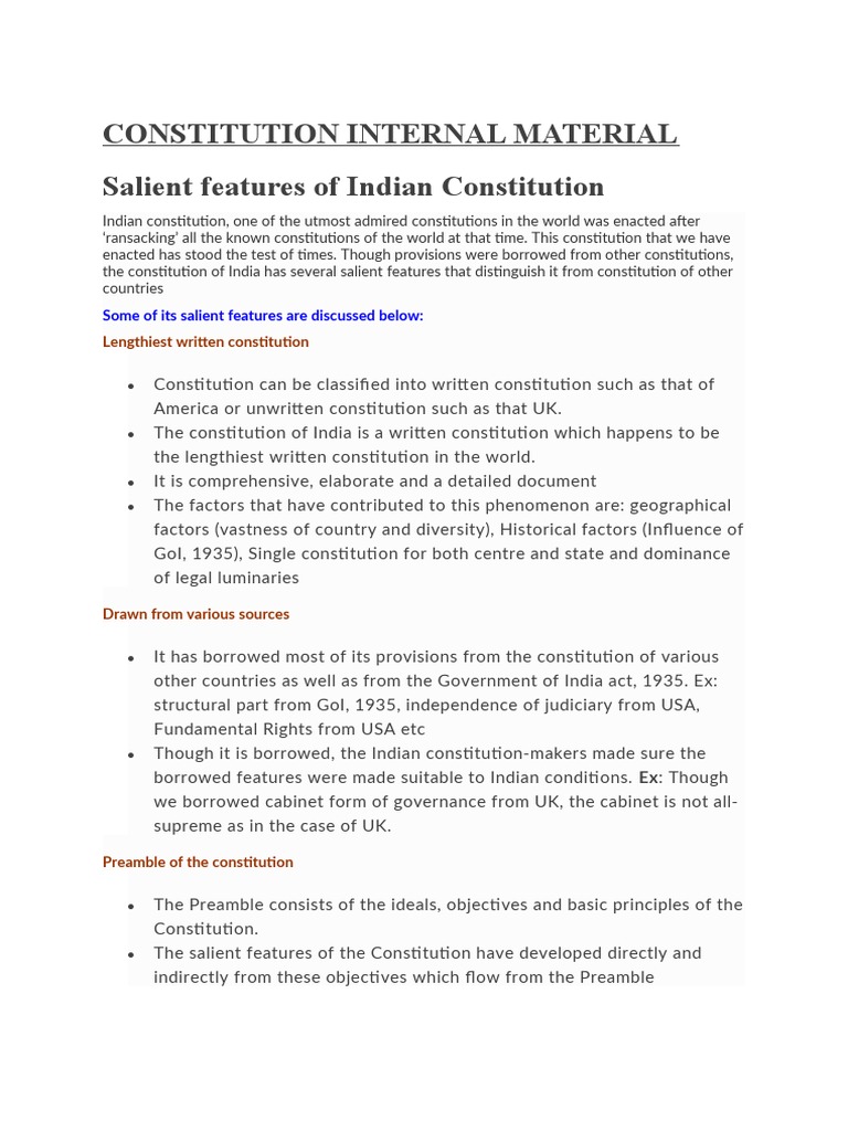Constitution Internal Material | PDF | Separation Of Powers | Constitution
