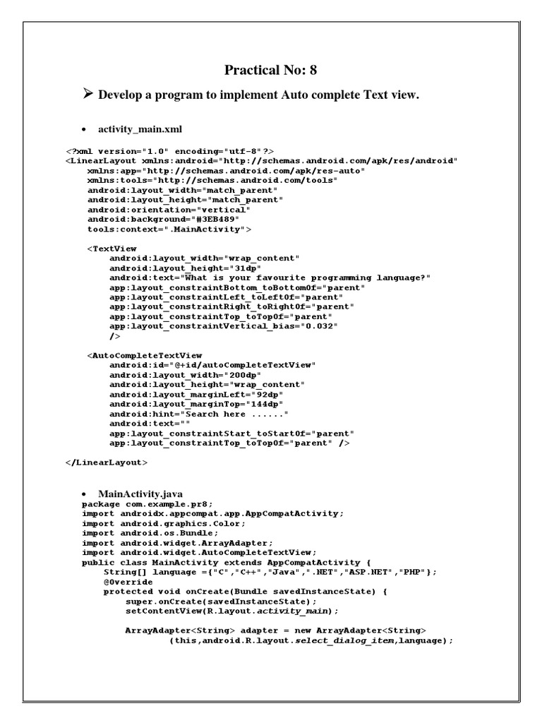 Practical No 08 | PDF