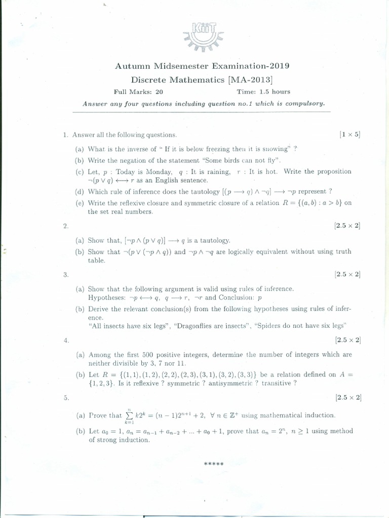 2019kiit Question Paper Dbms | PDF