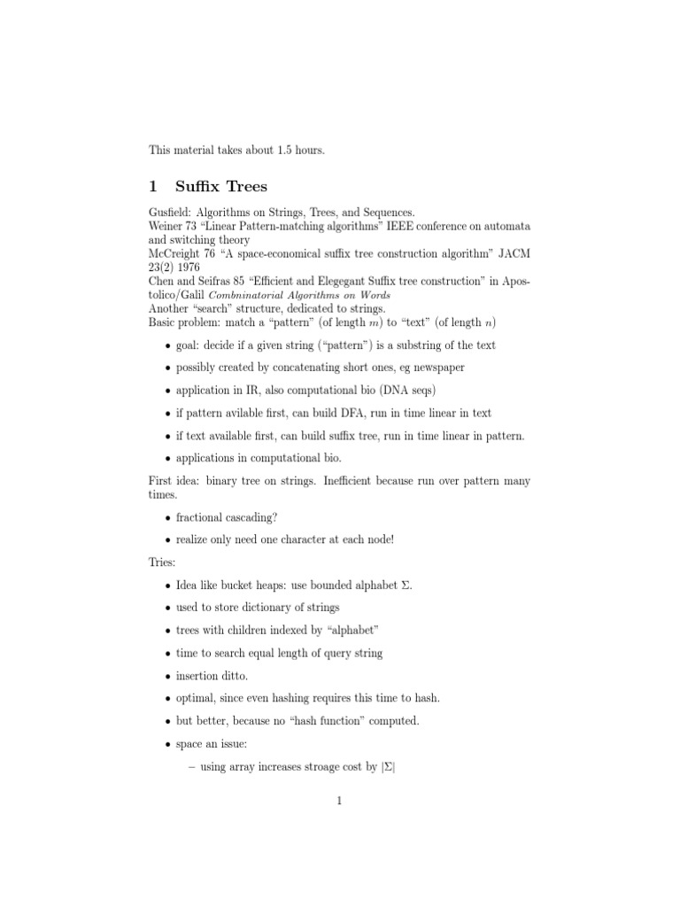 Build Suffix Trees In Linear Time Pdf Algorithms And Data Structures Computer Programming 