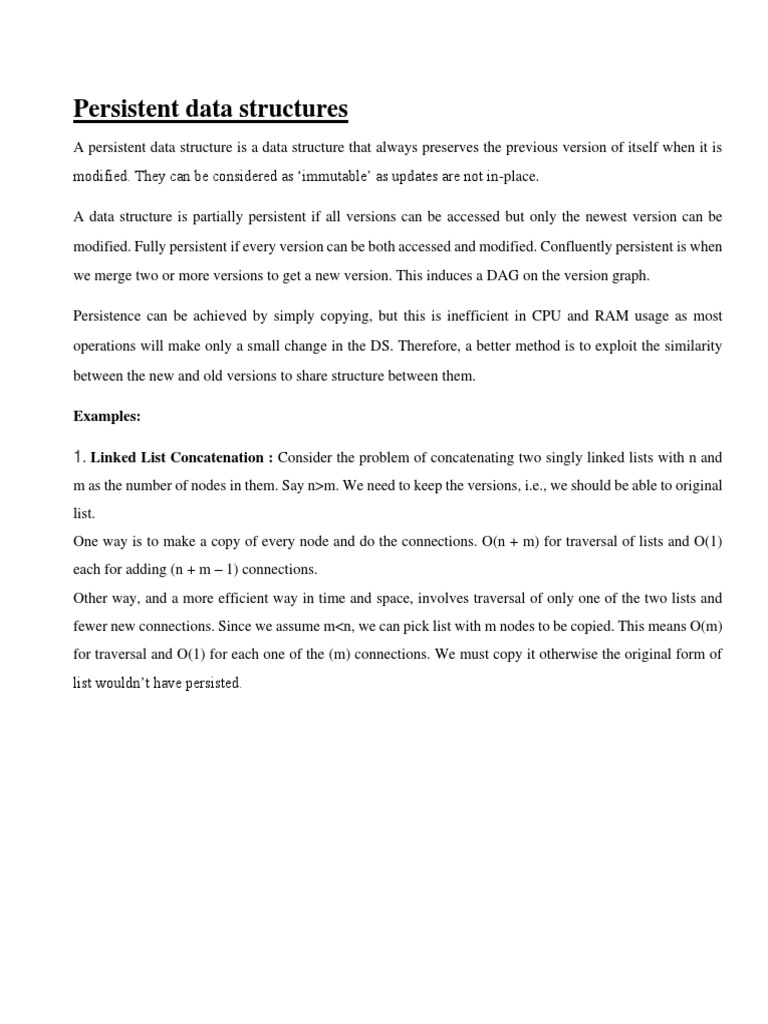 Persistent Data Structures: Examples | PDF | Computer Programming | Algorithms And Data Structures