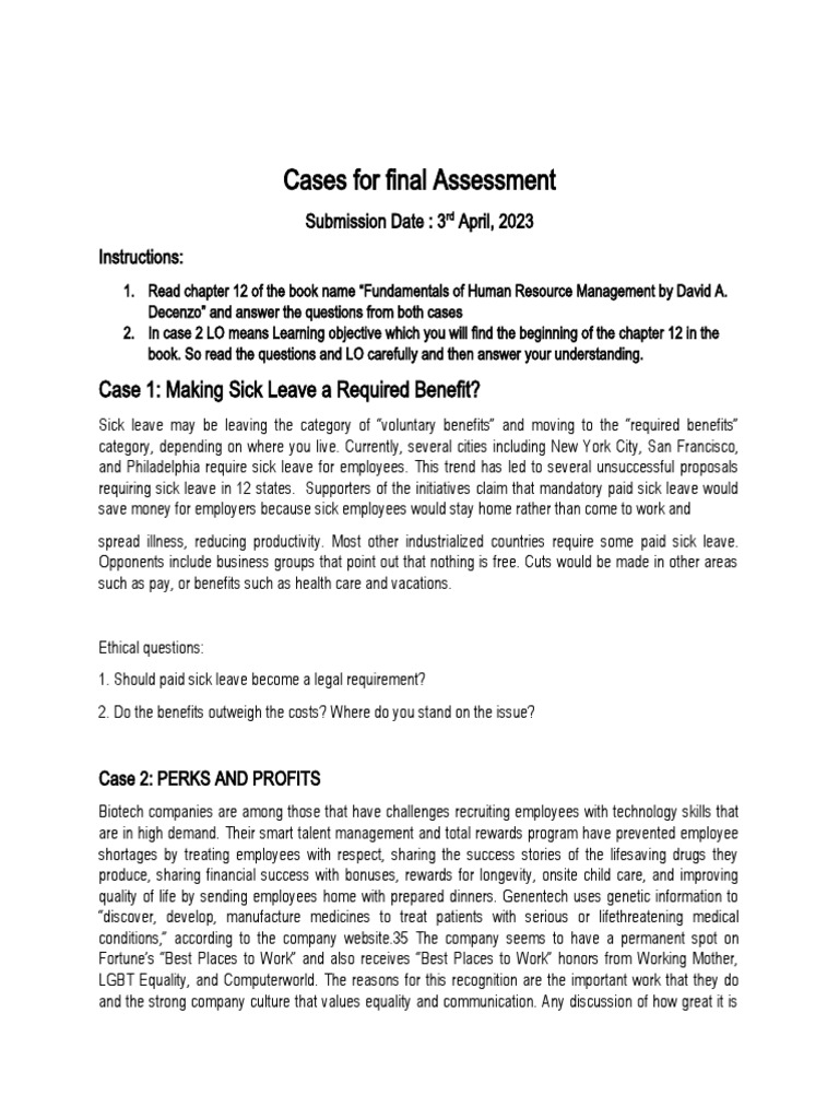 Final Cases For Inventives and Rewards | Download Free PDF | Employee ...