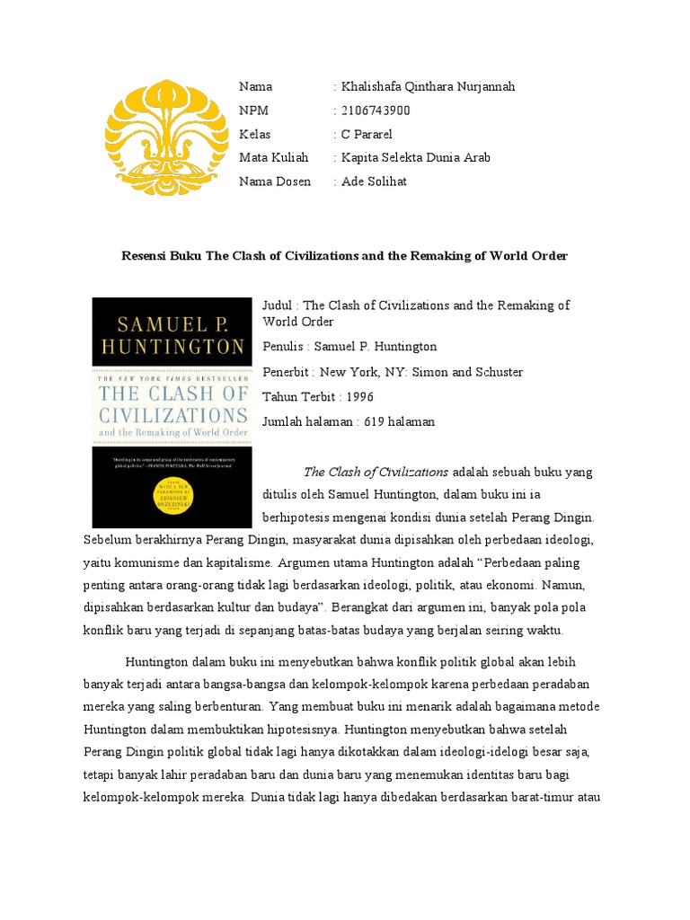 RESEKSI BUKU THE CLASH OF CIVILIZATIONS | PDF