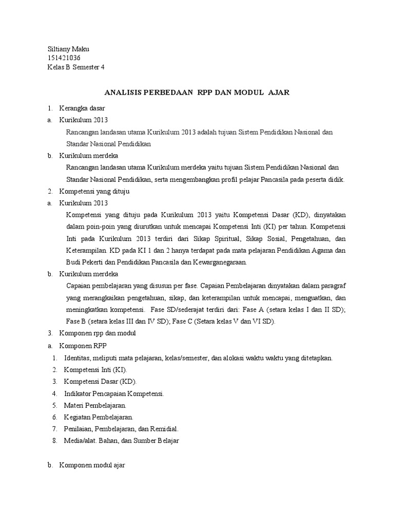 Analisis RPP Dan Modul | PDF | Karier & Perkembangan | Pengembangan Diri