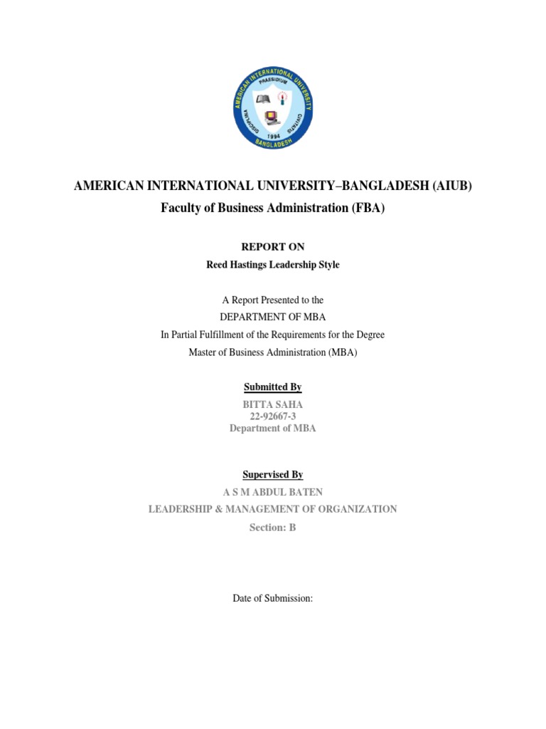 Leadership Report | PDF | Leadership